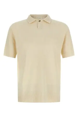 MA'RY'YA Spongy Effect Polo Shirt - Beige