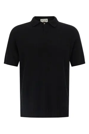 MA'RY'YA Spongy Effect Polo Shirt - Black