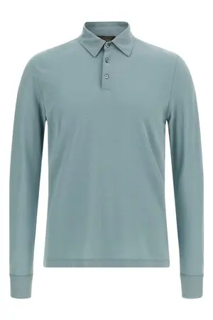 ZANONE Ice Cotton' Polo Shirt - Light Blue