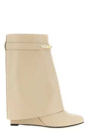 Givenchy Shark Pinch Calf Leather Ankle Boots - Beige