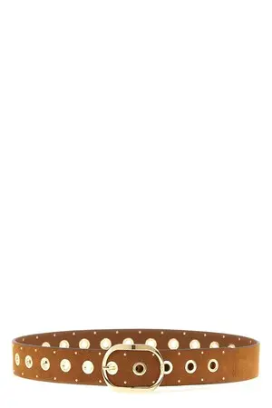 Pinko Studded Leather Belt - Brown