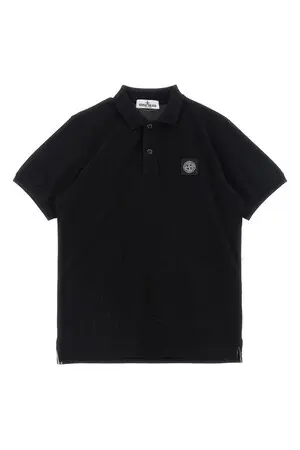 Stone Island Compass' Logo Polo Shirt - Black