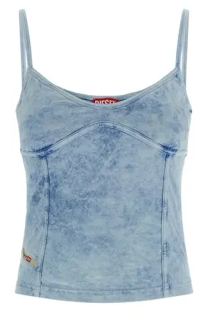 DIESEL® T-ony Delavé Denim-effect Stretch Jersey Top