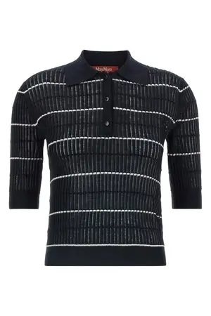Max Mara Mstgallo Silk And Wool Polo Shirt - Blue