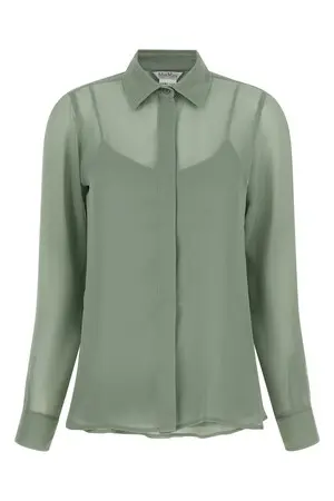 Max Mara Mxmgolfo Pure Silk Crêpe De Chine Shirt
