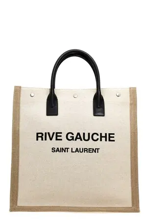 Saint Laurent Rive Gauche North/south' Shopping Bag - White/black