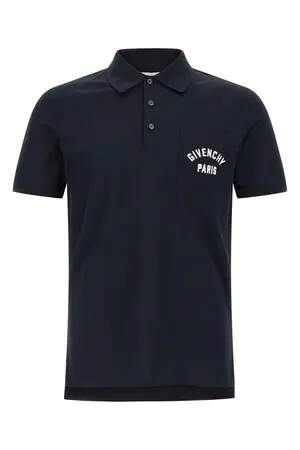 Givenchy Pocket Embroidery Polo Shirt - Blue