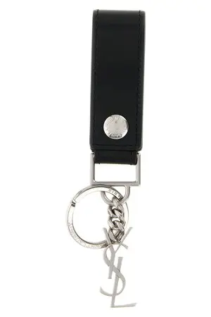 Saint Laurent Cassandre Key Ring - Black