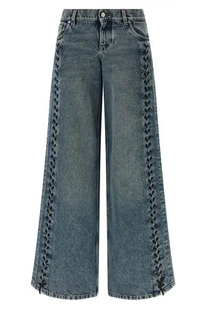 Stella McCartney Lace-up Wide Leg Jeans