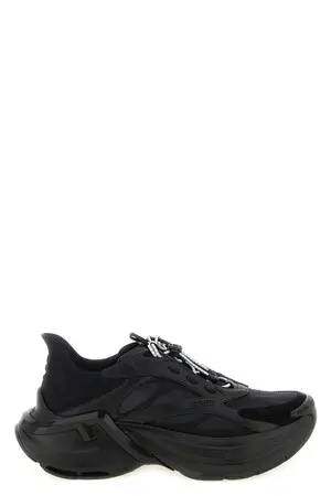 Fendi F-light Mesh, Leather And Suede Sneakers - Black