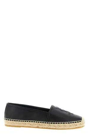 Saint Laurent Logo Leather Espadrilles