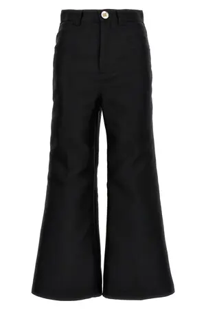 Giambattista Valli Cropped Silk Blend Pants - Black
