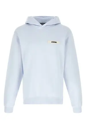 Jacquemus Le Hoodie Gros Grains Cotton Sweatshirt - Light Blue