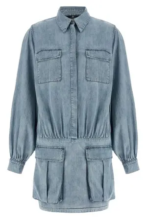 7 For All Mankind Utility' Dress - Light Blue