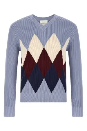 BALLANTYNE Argyle Pattern Sweater - Light Blue