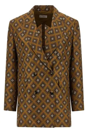 Alberto Biani Tie-print Blazer - Brown