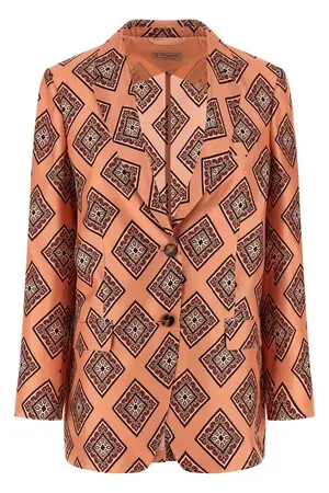 Alberto Biani Tie Print Blazer - Pink