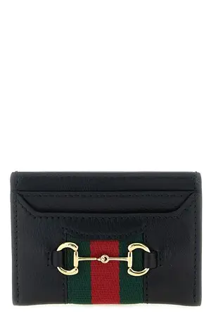 Gucci Web Horsebit Card Holder - Black