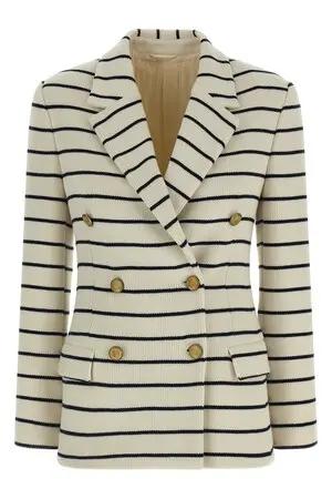 Brunello Cucinelli Striped Cotton Knit Sweater Blazer