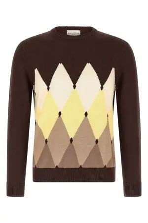 BALLANTYNE Argyle Sweater - Brown