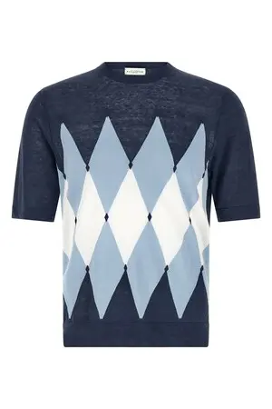 BALLANTYNE T-shirt Argyle - Blue