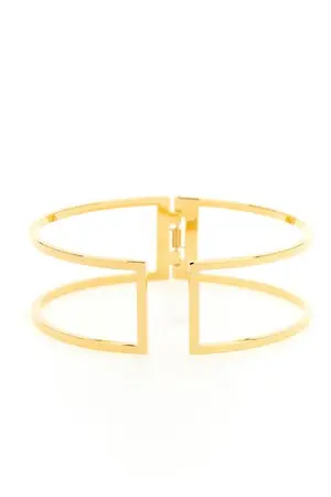 Elisabetta Franchi Cut-out Metal Choker Necklace - Gold