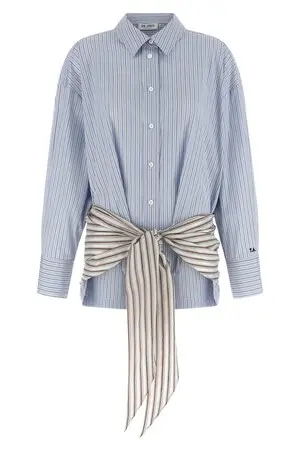 Attico Striped Poplin Shirt Bodysuit