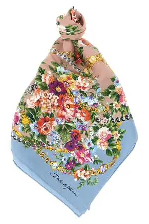 Dolce & Gabbana Mazzolini Di Fiori' Scarf - Light Blue