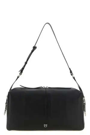 Pinko Keeper Leather Shoulder Bag - Black