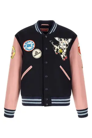 Kenzo Badges Wool Varsity Jacket - Multi