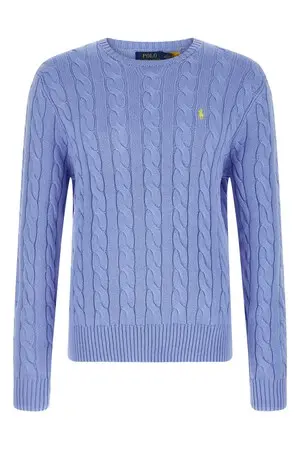 Polo Ralph Lauren Cotton Braided Sweater - Light Blue