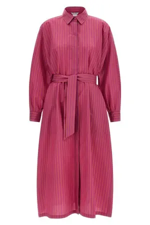 Max Mara Mxmlord Striped Cotton Poplin Dress
