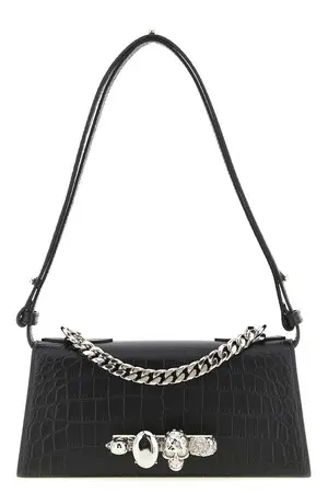 Alexander McQueen Jewelled Mini Shoulder Bag - Black