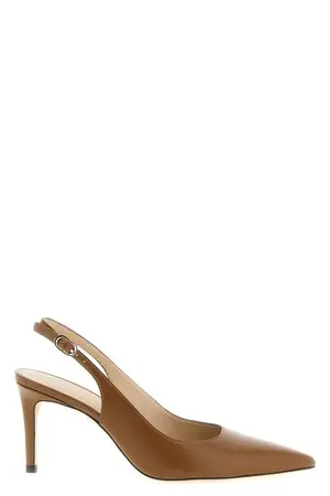 STUART WEITZMAN Power Leather Slingback Pumps - Brown