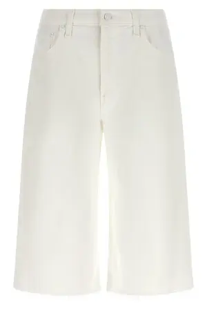MOTHER The Whole Lot Zip Twist Fray Bermuda Shorts