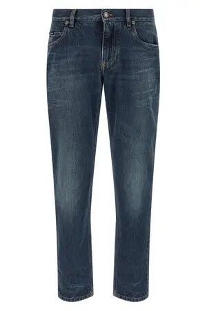 Dolce & Gabbana Logo Embroidery Jeans - Blue