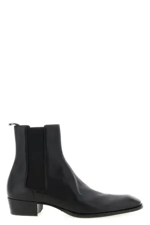 Saint Laurent Stanton Leather Ankle Boots