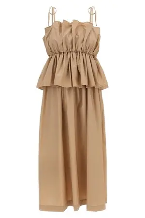 Twin-set Cotton Poplin Flounce Dress