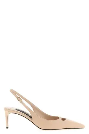 Dolce & Gabbana Silk Nappa Leather Lollo Slingback