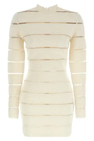 Balmain Stretch Viscose Mini Dress - White