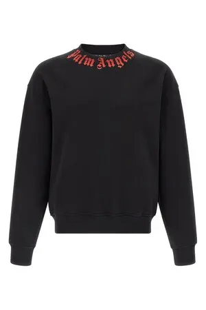Palm Angels Neck Logo' Sweatshirt - Black