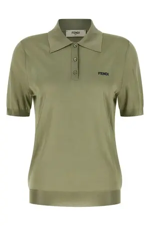 Fendi Shiny Viscose Polo Shirt