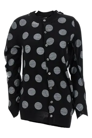 Junya Watanabe Polka Dot Maxi Cardigan - White/black