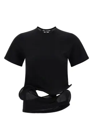 Junya Watanabe Sculptural Background Crêpe T-shirt - Black