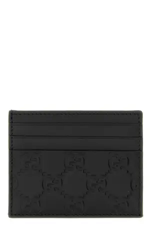 Gucci Gg Emblem' Card Holder - Black