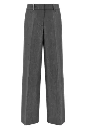 Peserico Punto Luce Embossed Wavy Linen Trousers