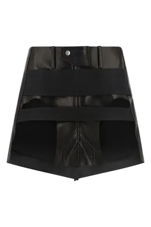 Rick Owens Temple Leather Mini Skirt