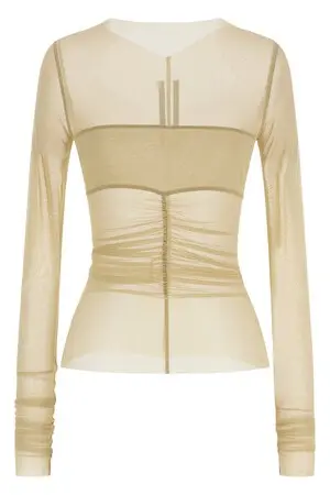 Rick Owens Temple Semi-transparent Stretch Nylon Tulle Top
