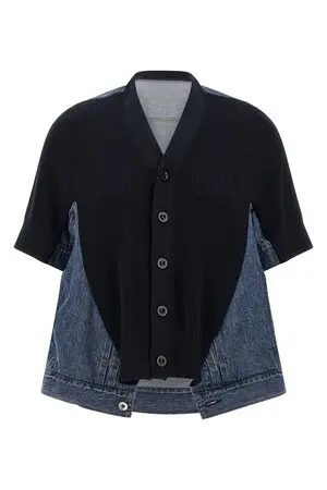 Sacai Denim X Knit Cardigan
