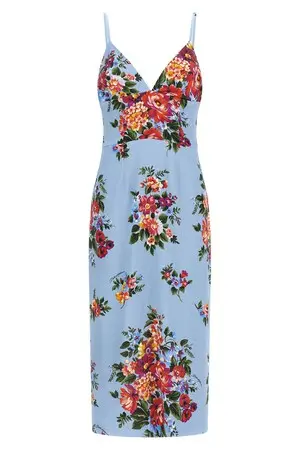 Dolce & Gabbana Mazzo Di Fiori' Print Dress - Light Blue